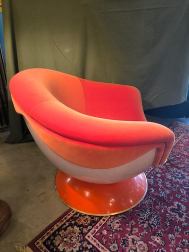 Round Orange Armchair, 1970s for sale at Pamono