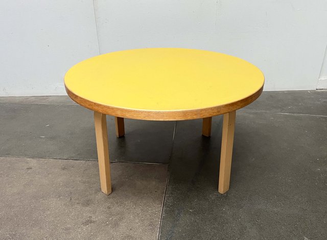 Mid-Century Modern Yellow Linoleum Coffee Table by Alva Aalto for Artek ...
