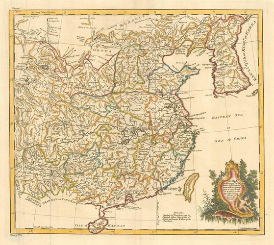 Antique Map of China, 1700s for sale at Pamono