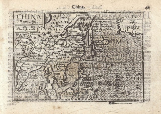 Antique Map of China, 1500s for sale at Pamono
