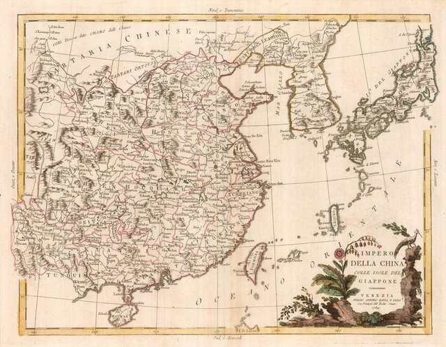 Antique Map of China, 1700s for sale at Pamono