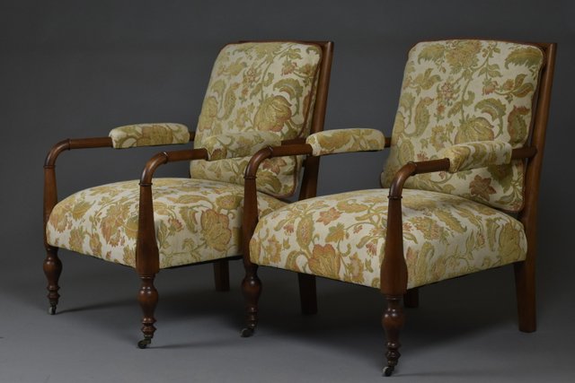 Antique Edwardian Lounge Chairs, 1890s, Set of 2 for sale at Pamono