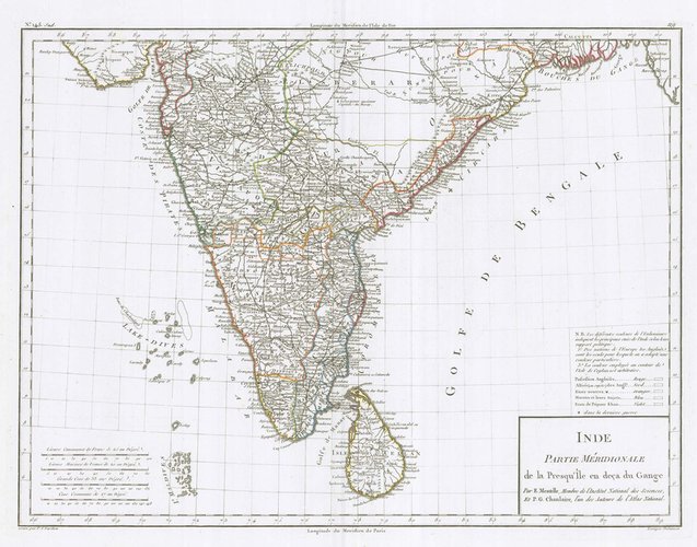 Late 18th Century French Map of India for sale at Pamono