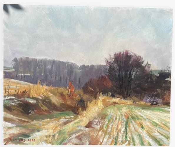 Tony Reniers, Landscape, 1984, Oil on Panel for sale at Pamono