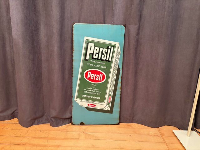 Large Enameled Persil Sign, 1950s for sale at Pamono
