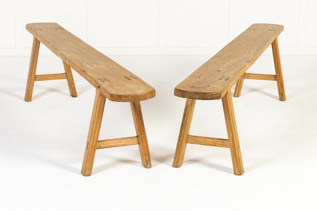 French Ash Benches, 18th Century, Set of 2 for sale at Pamono