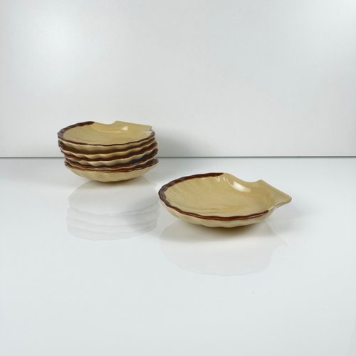 Ceramic Scallop Shell Bowls by E. Henry, 1960, Set of 6 for sale at Pamono