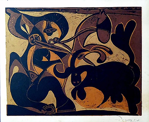 Pablo Picasso, Composition, 1960, Lithograph for sale at Pamono