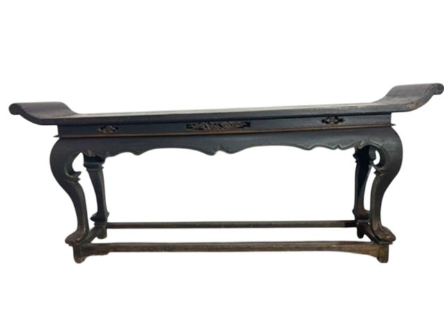 Wall Console Table in Black Lacquer for sale at Pamono