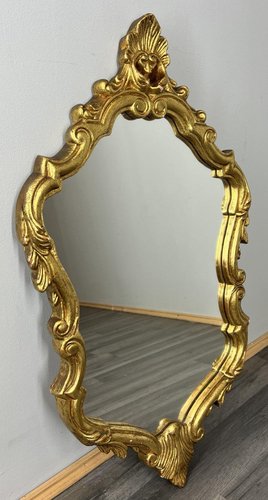 Vintage French Gilt Wall Mirror with Ornate Rococo Frame for sale at Pamono