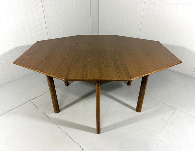 Extendable Hexagon Dining Table, 1970s for sale at Pamono