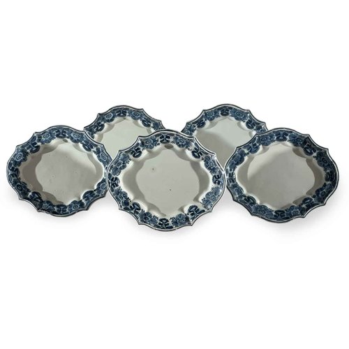 Italian Majolica Faenza Plates with Blue Floral Decor, 18th Century ...