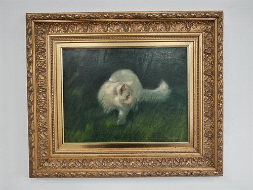 Arthur Heyer, Cat in the Garden, 1910s, Oil on Canvas, Framed for sale ...