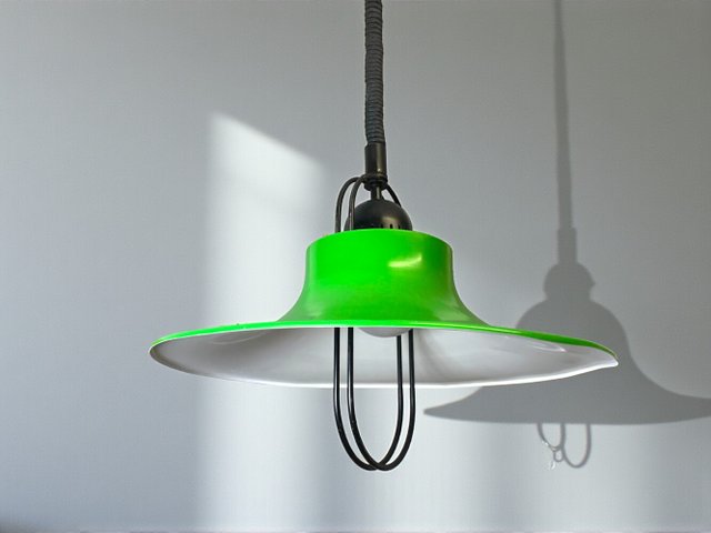 Industrial Green Metal Retractable Dining Room Light, 1970s for sale at ...