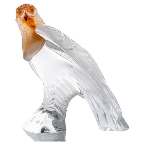 Orange Pate De Verre Adler Skulptur aus klarem Kristallglas von Daum ...