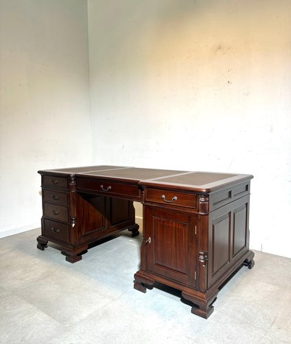 Double Face Desk in Mahogany for sale at Pamono