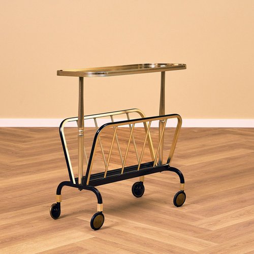 Danish Serving Trolley with Magazine Shelf by AJ Hagensen, 1950 for ...
