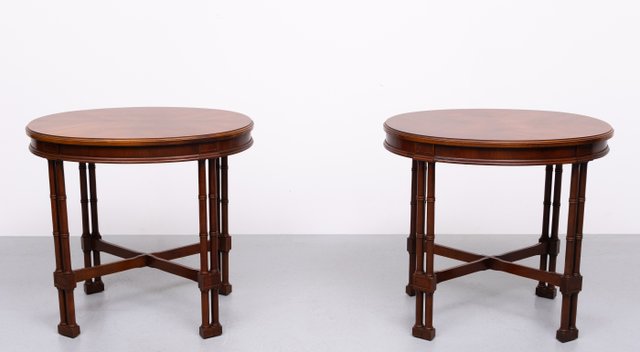 Vintage English Georgian Style Oval Shaped Side Tables, 1950, Set of 2 ...