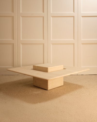 Saturn Coffee Table in Travertine, 1990s for sale at Pamono