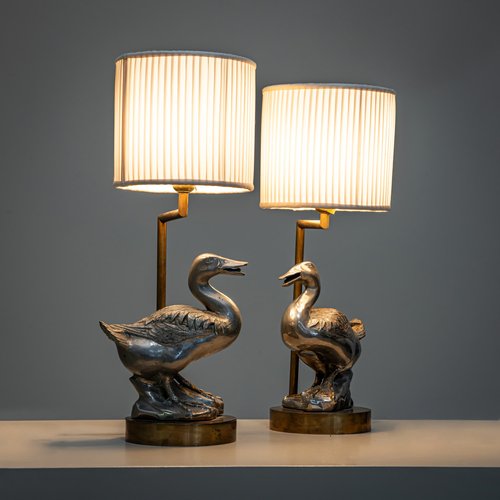 Table Lamps with Decorative Geese Figures, 1980s, Set of 2 for sale at ...