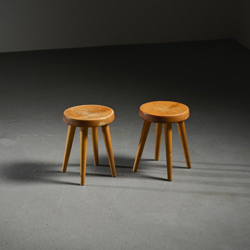 Vintage French Stools by René Martin, 1960s, Set of 2 for sale at Pamono