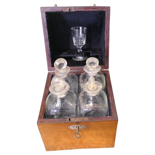 Antique Fitted Decanter Box, 1800, Set of 5 for sale at Pamono