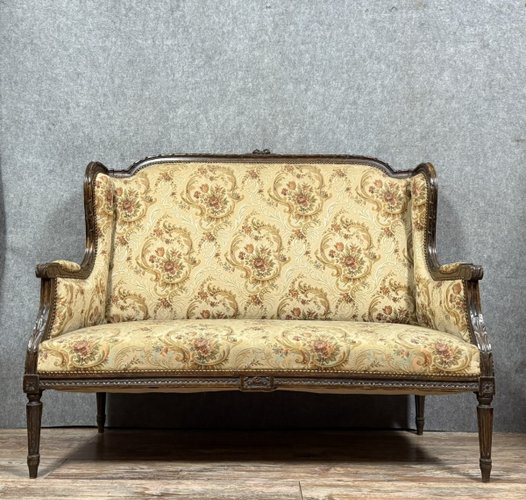Louis XVI Style Winged Bench in Carved Wood for sale at Pamono