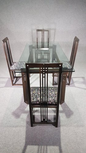 Galaxy Dining Table and Chairs by Umberto Asnago for Giorgetti, 1980s ...