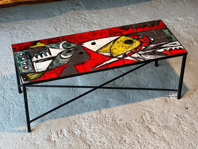 Ceramic Coffee Table by Janette and Georges Picard for Vallauris, 1960 ...