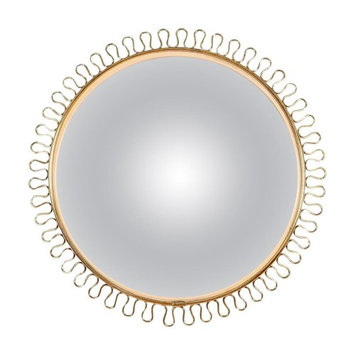 Mid-Century Modern Round Brass Mirror with Wavy Frame by Gio Ponti ...