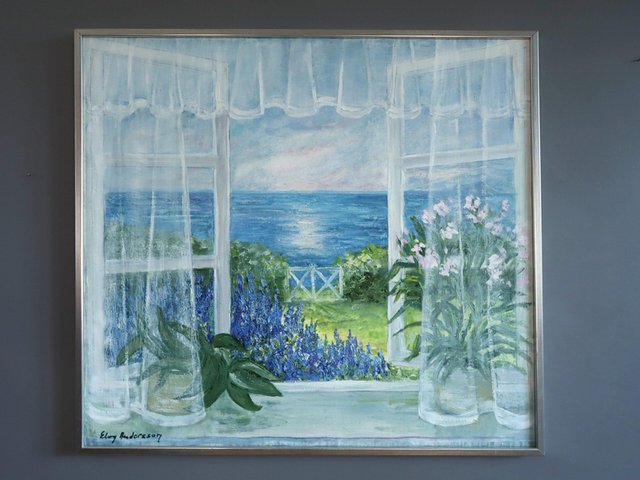 The Open Window, Oil Painting, Framed for sale at Pamono