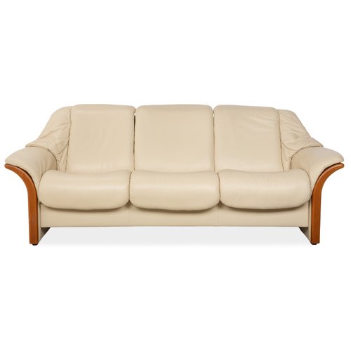 Divano a tre posti Oslo in pelle e legno di Stressless in vendita su Pamono