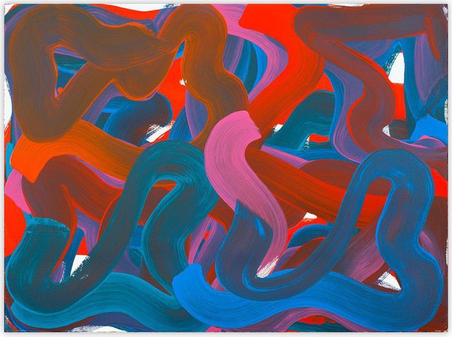Leon Phillips, Wiggle No.22, Oil on Paper, 2023 in vendita su Pamono