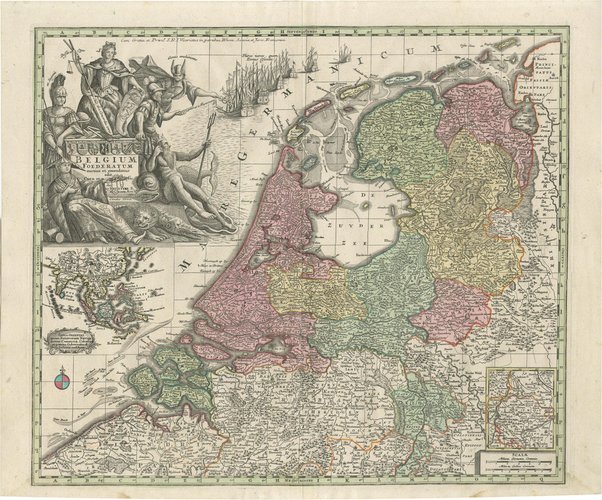 Belgium Foederatum Map by Seutter, 1700s for sale at Pamono