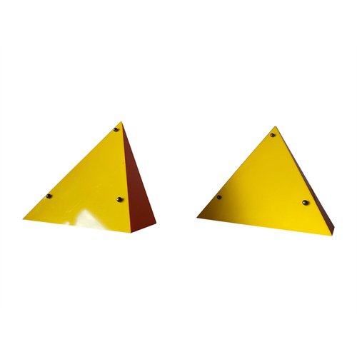 Triangular Yellow and Orange Prism Wall Lamps, Germany, 1970s, Set of 2 ...