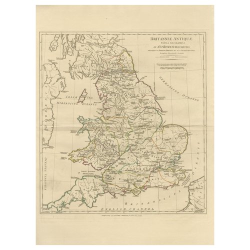 Antique Map of Ancient Britain Roman England, Wales and Scotland, 1818 ...
