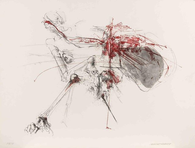 Marino Haupt, Composition, Lithograph, 1980s for sale at Pamono