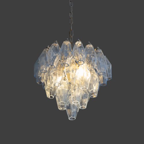 Blue Poliedri Glass Lamp from Venini, 1960s for sale at Pamono