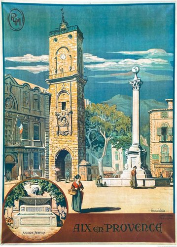 Wagons-Lits, PLM Aix en Provence Poster after Jean Julien, 1987 for ...