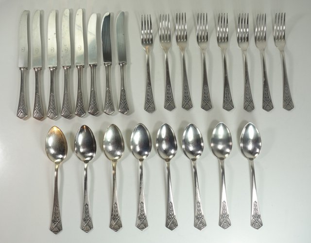 Antique German Cutlery Set from Peka, Set of 24 for sale at Pamono