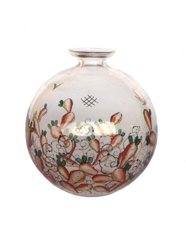 Vintage Glass-Enameled Vase by Luigi Fontana for Vedar for sale at Pamono