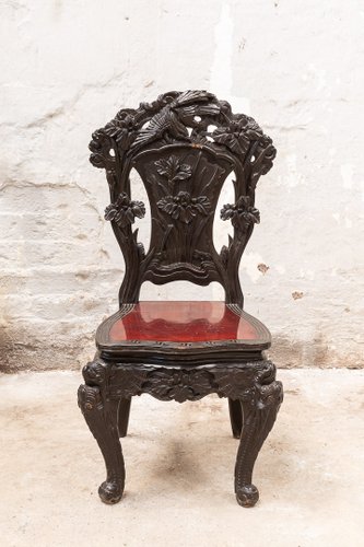 Set of Antique Carved Philippine Chairs for sale at Pamono