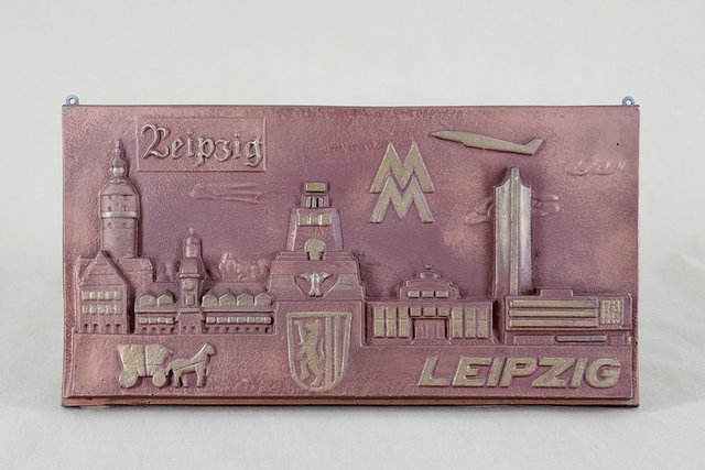 Metal Leipzig Mural Sign, 1970s for sale at Pamono