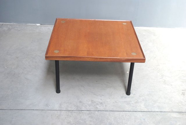 Vintage Wood & Brass Coffee Table by Melchiorre Bega, 1960s for sale at ...