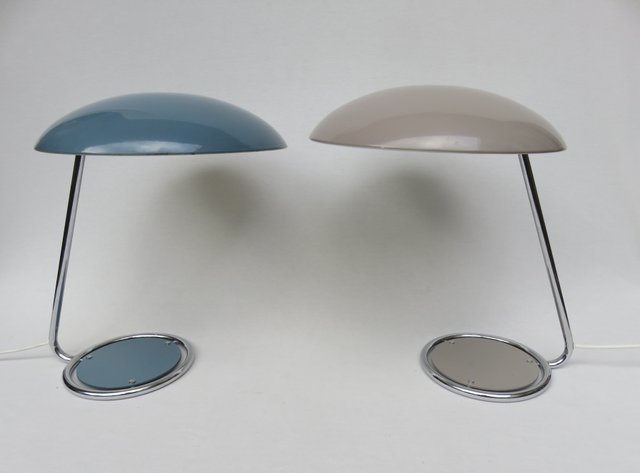 Dusky Pink & Blue Table Lamps from Kaiser Leuchten, 1960s, Set of 2 for ...
