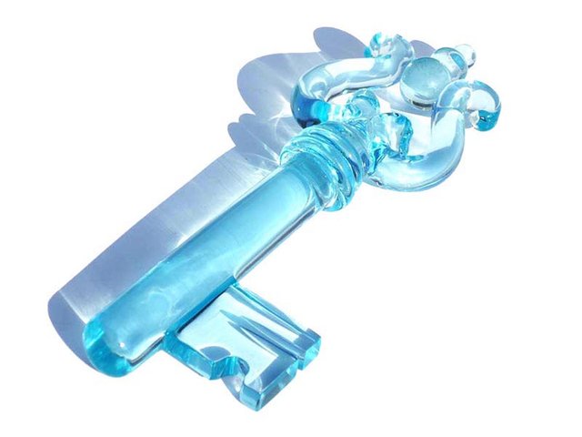 Italian Crystal Key-Shaped Paperweight, 1960s for sale at Pamono