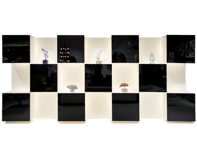 Lacquered Wood Checkered Bookcase from Acerbis, 1970s for sale at Pamono