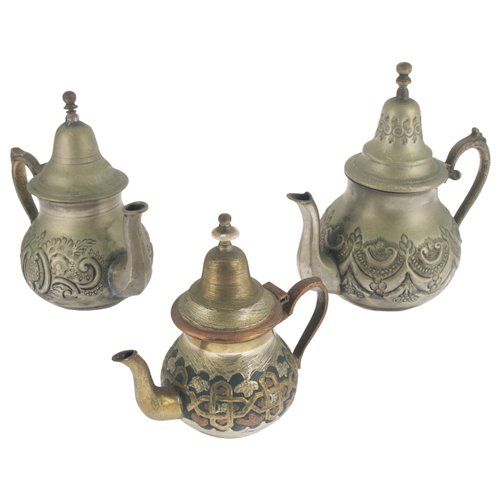 Antique Arabian Tea Pots from Papillon, Set of 3 for sale at Pamono
