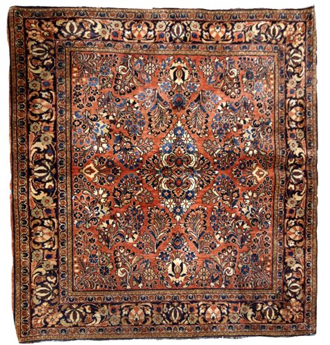 Square Vintage Middle Eastern Rug, 1920s for sale at Pamono