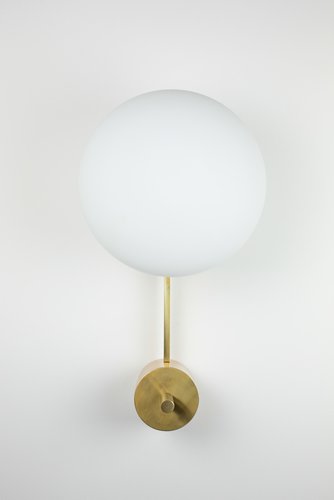 Brass & Opaline Glass Stella Baby Chrome Ceiling or Wall Lamp from ...